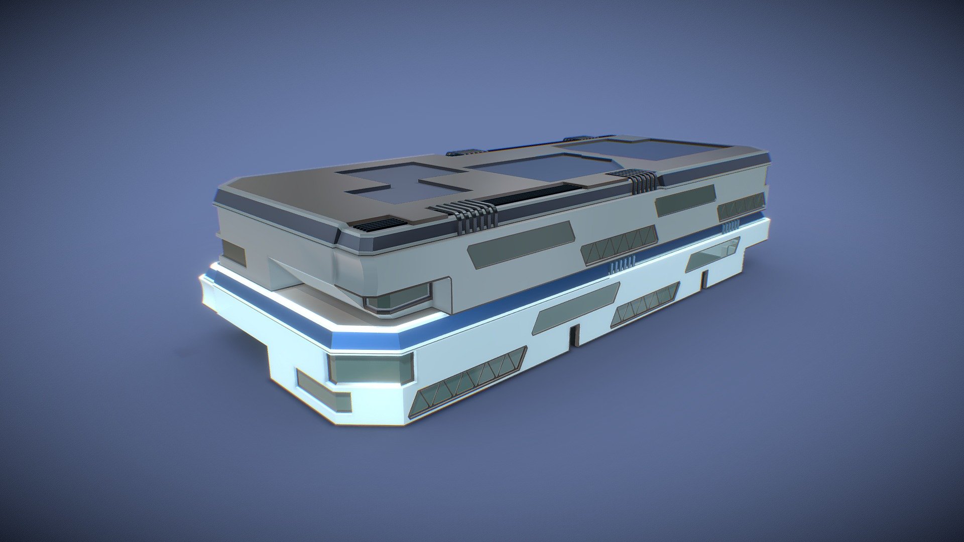 stylized sci fi block of flats 03 - Buy Royalty Free 3D model by ...