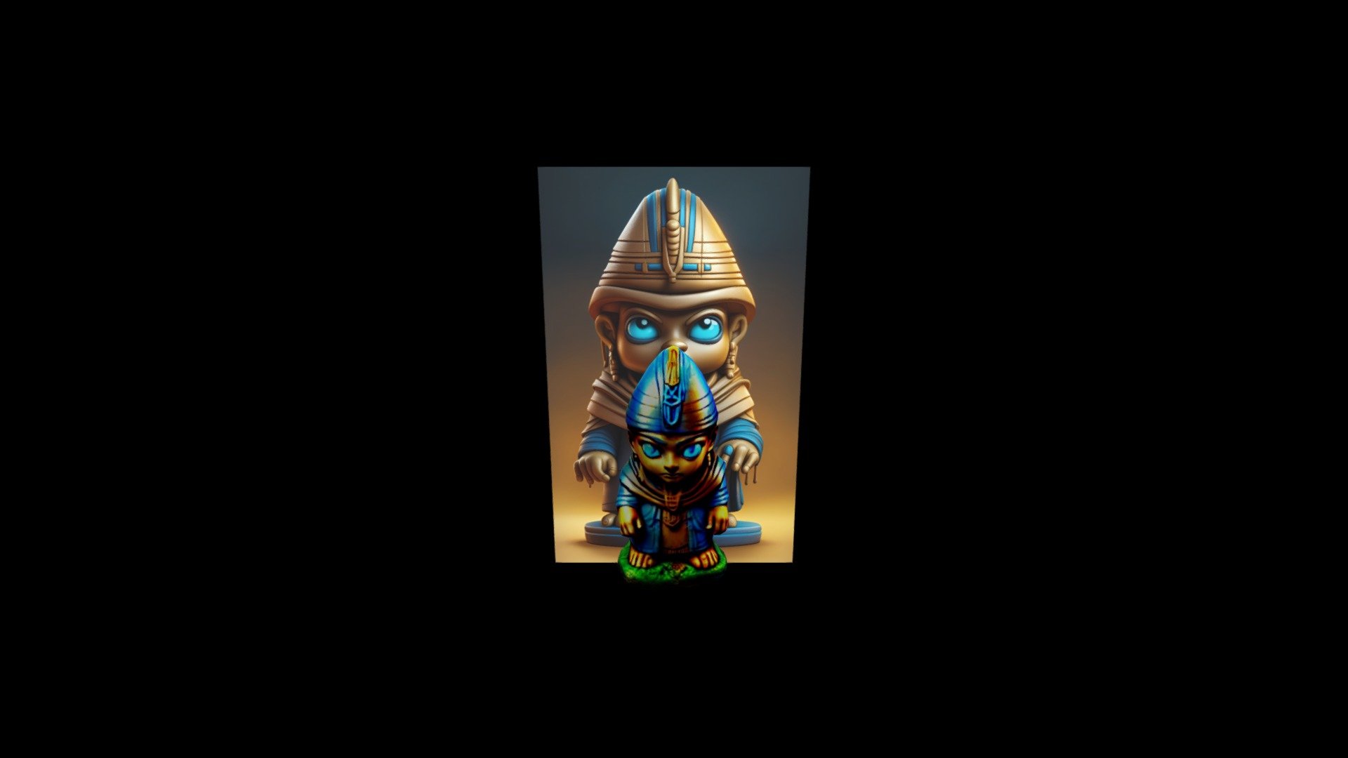 Blue Eyed Egyptian Statue A Small Blue Eyed Download Free 3d Model By Klrxyz A6336d2