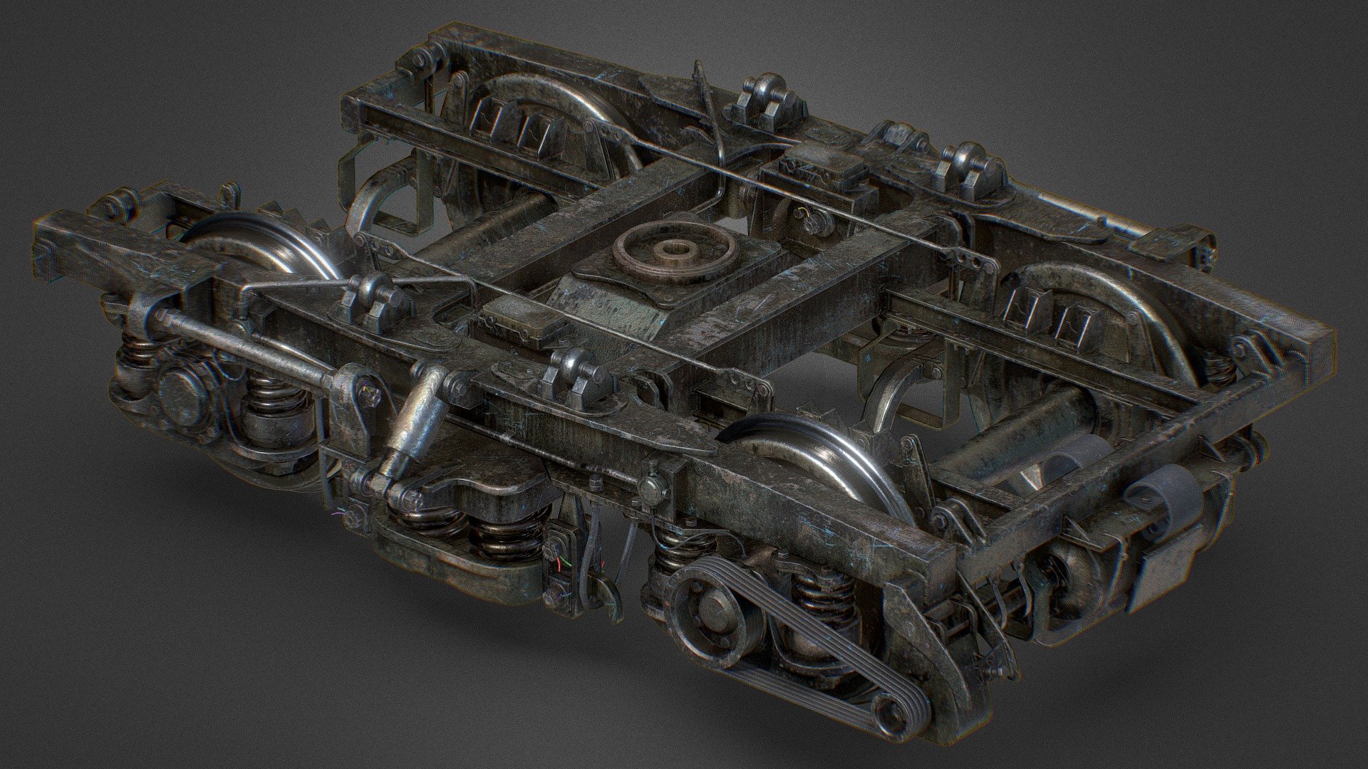 Railway Bogie of Passenger Wagon - 3D model by Chpndl [a6343b1] - Sketchfab