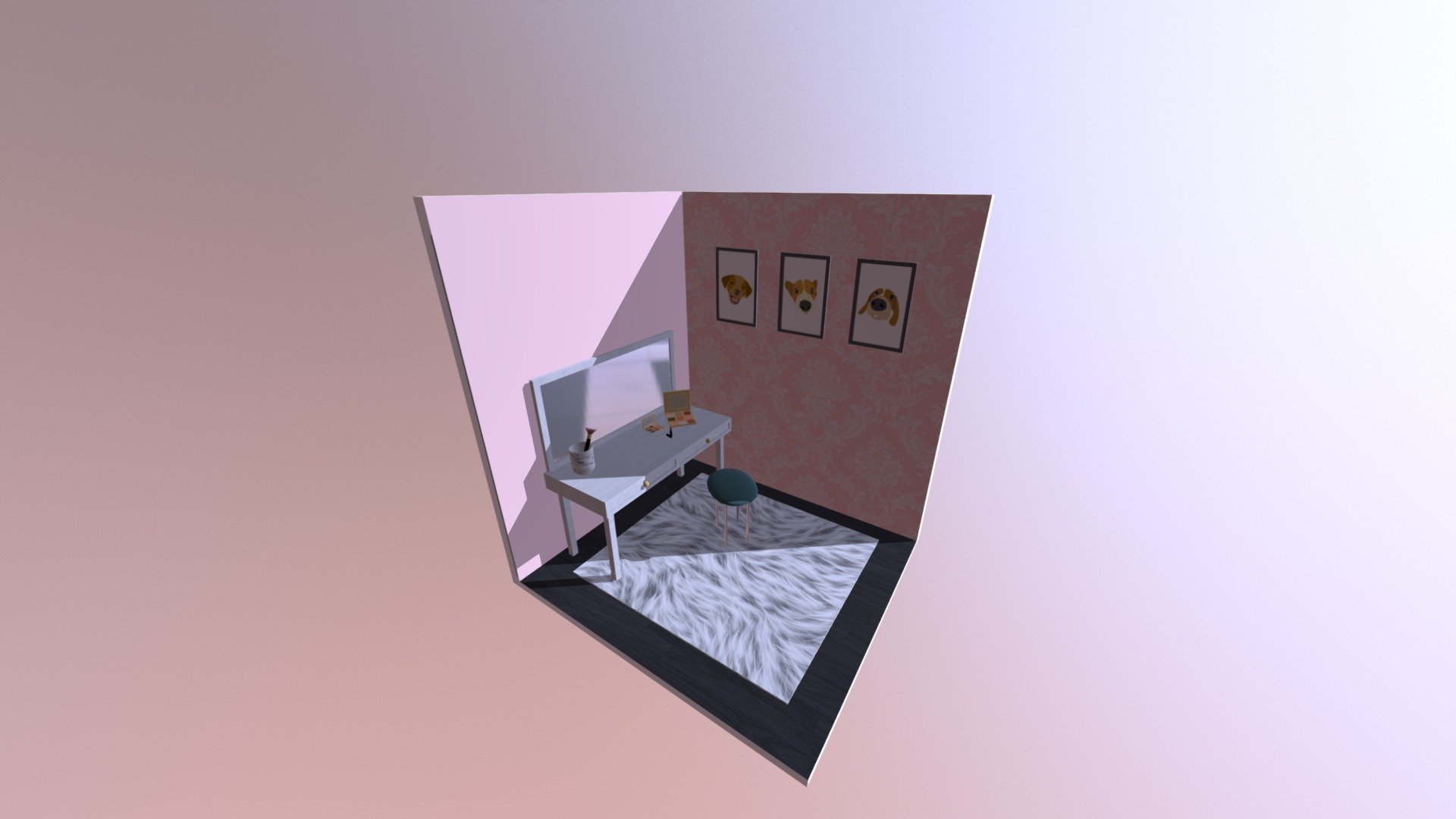 Make Up Vanity - 3D model by cher_ene [a63dca8] - Sketchfab