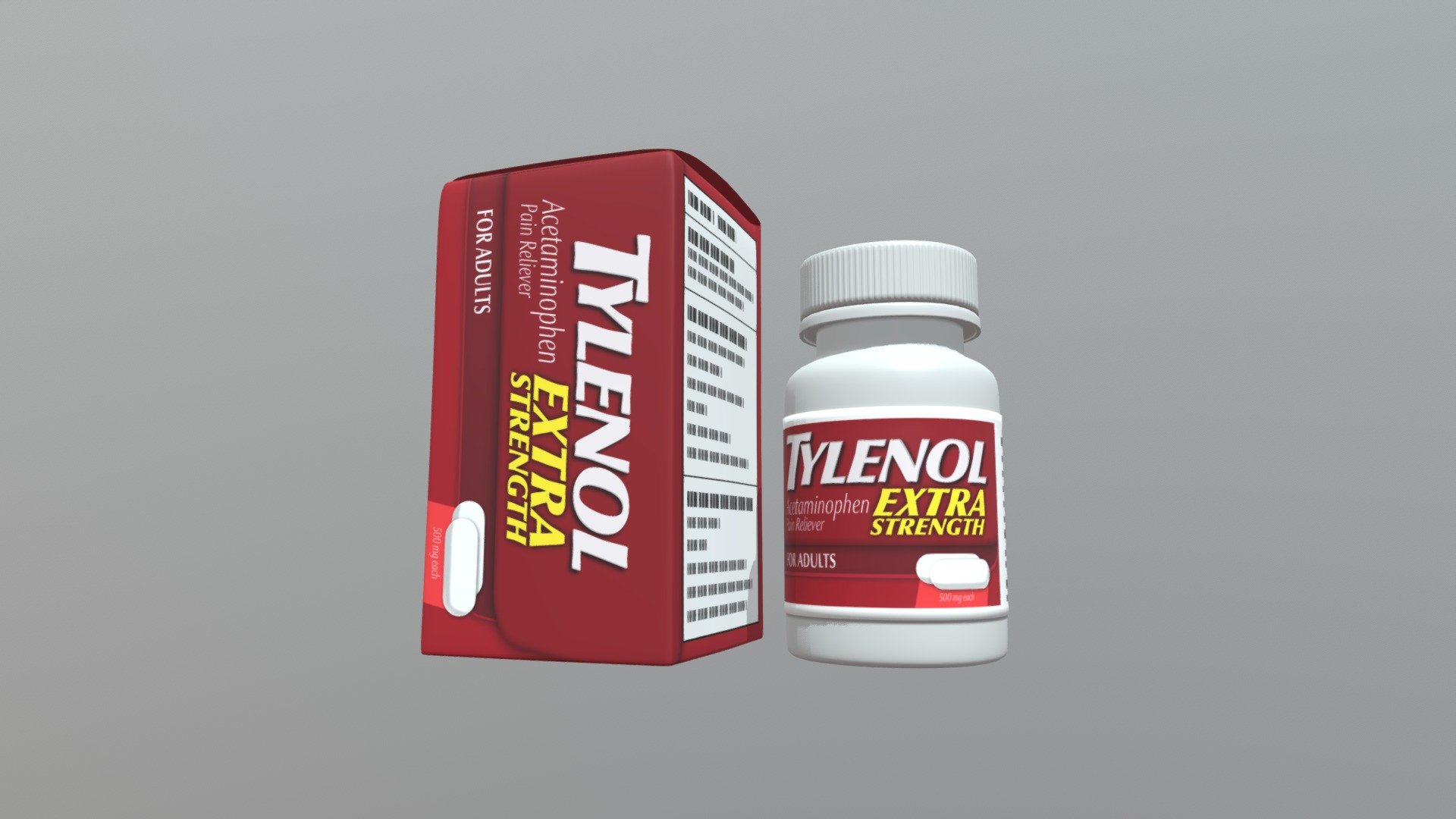 Tylenol Box and Bottle - 3D model by Andy Sherman (@andyshermanart ...