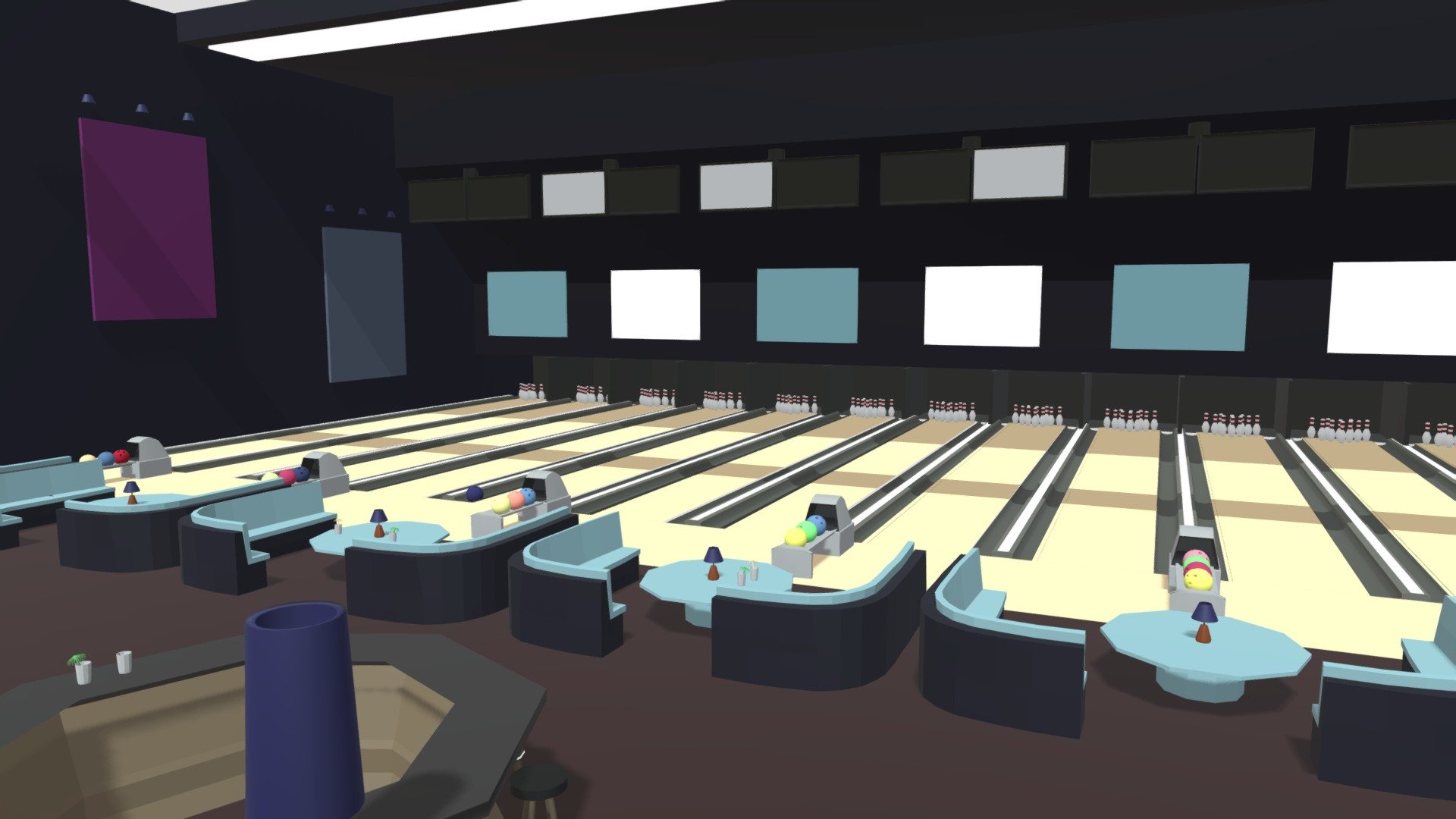 Bowling alley - 3D model by Caroline Maciel (@caroline.msm) [a6401db ...