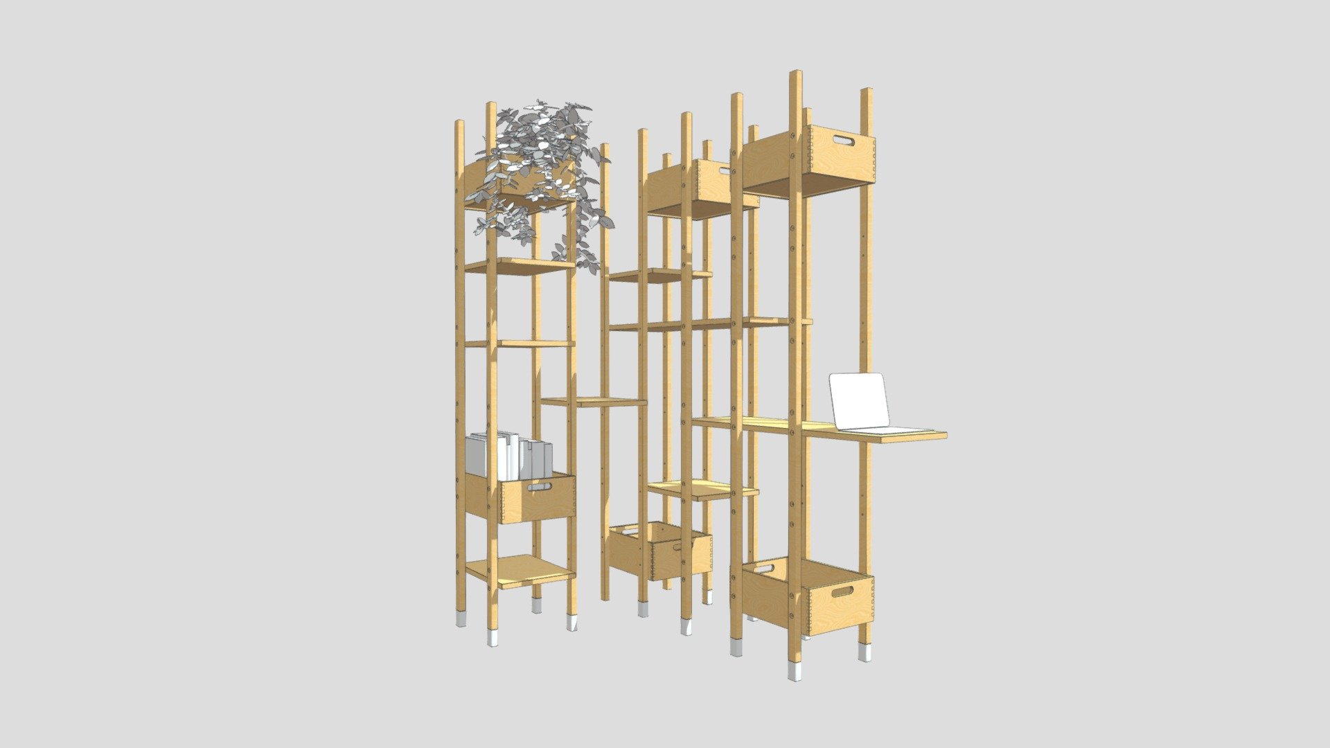shelving 01 x4 - Download Free 3D model by peremebli [a6422cd] - Sketchfab