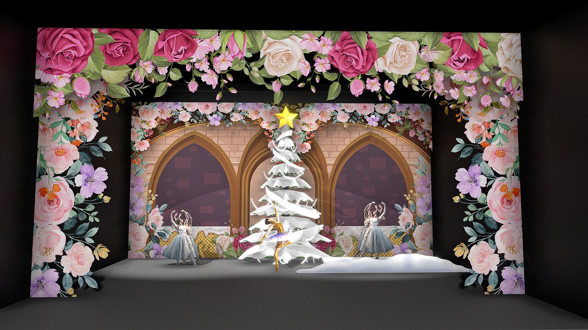 cascanueces telones - nieve - flores - 3D model by 3draillus [a646a93 ...