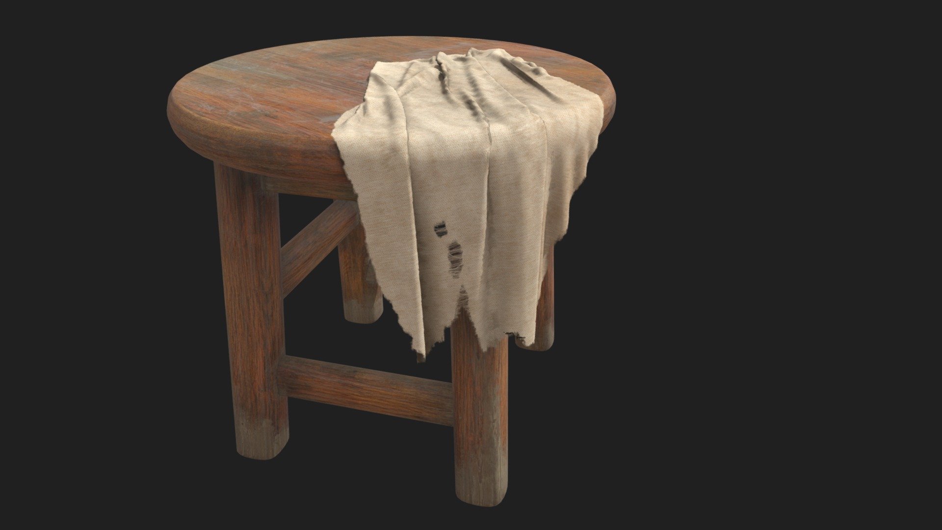 Old Wooden Stool - Download Free 3D model by niteris [a64adc1] - Sketchfab