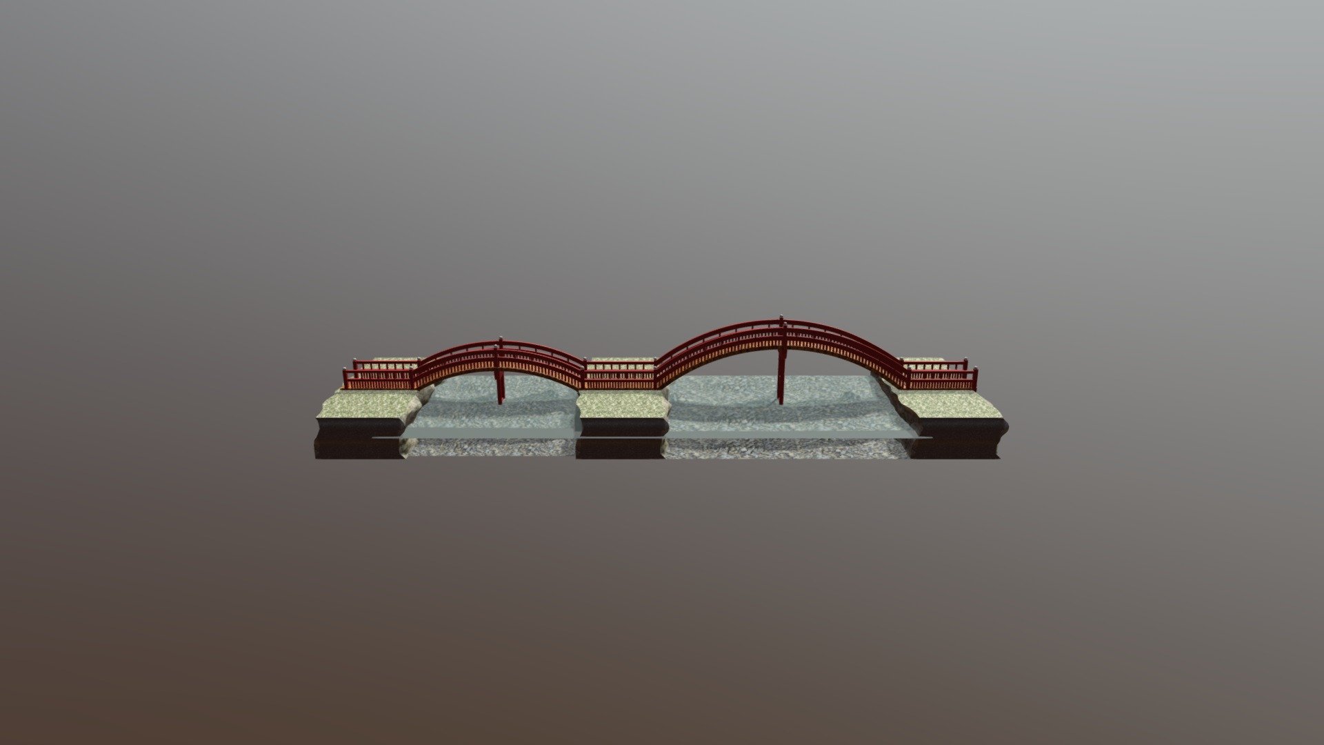 Japanese Temple Bridge Finished - 3D model by jlwoodbridge1 [a64c2b7 ...
