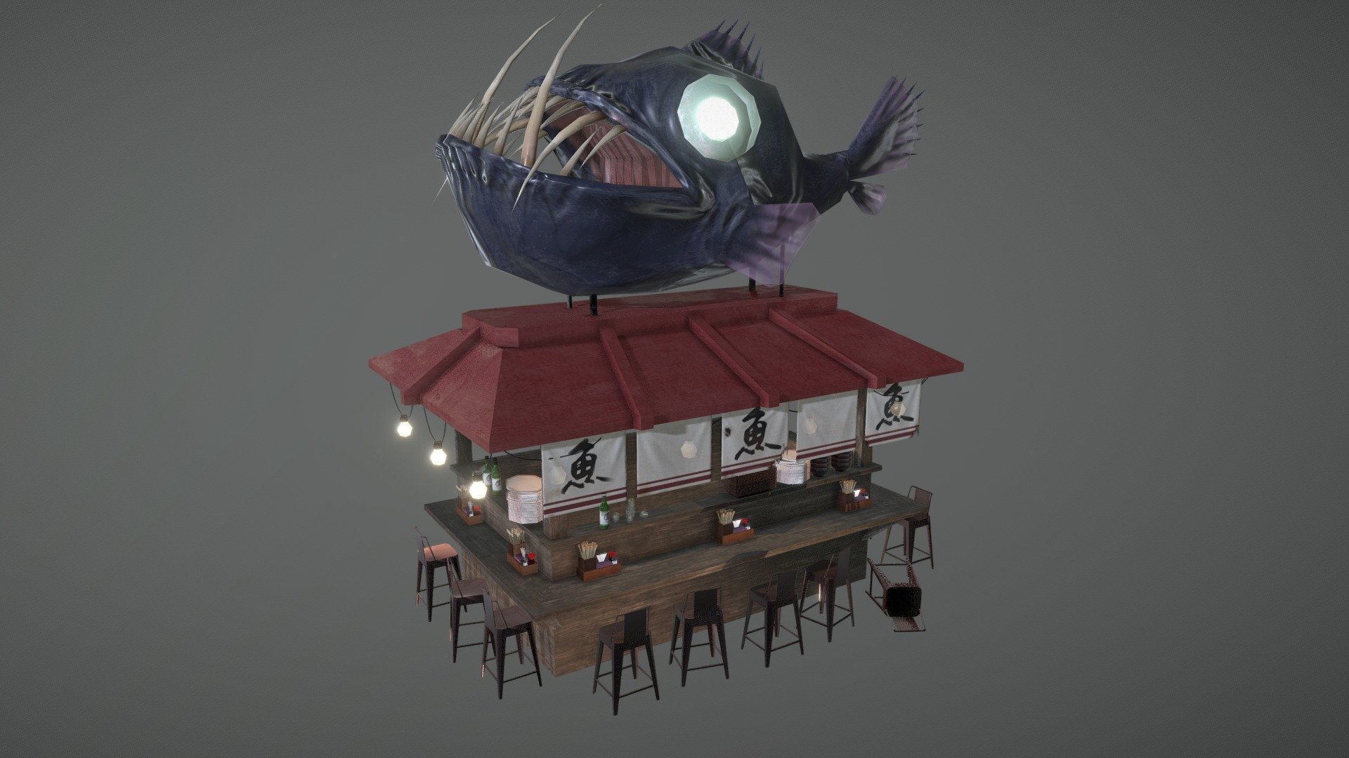 Angler Fish - 3D model by Gommmu [a655dc1] - Sketchfab