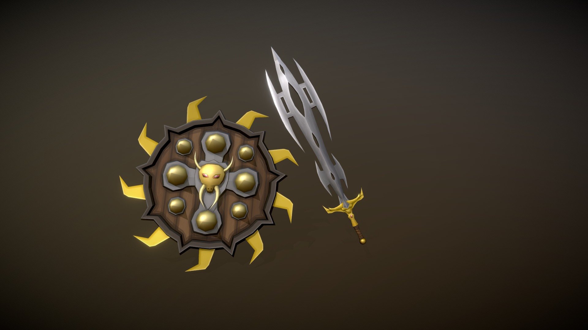Sword and Shield - 3D model by KNORK [a6594e9] - Sketchfab