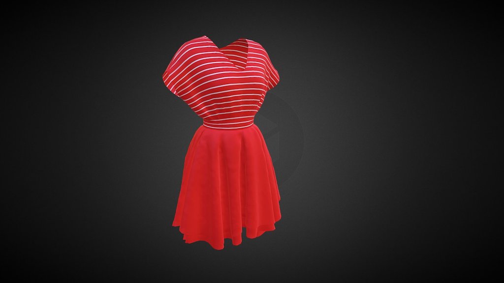 Red Frock - 3D model by Osmium [a659b22] - Sketchfab