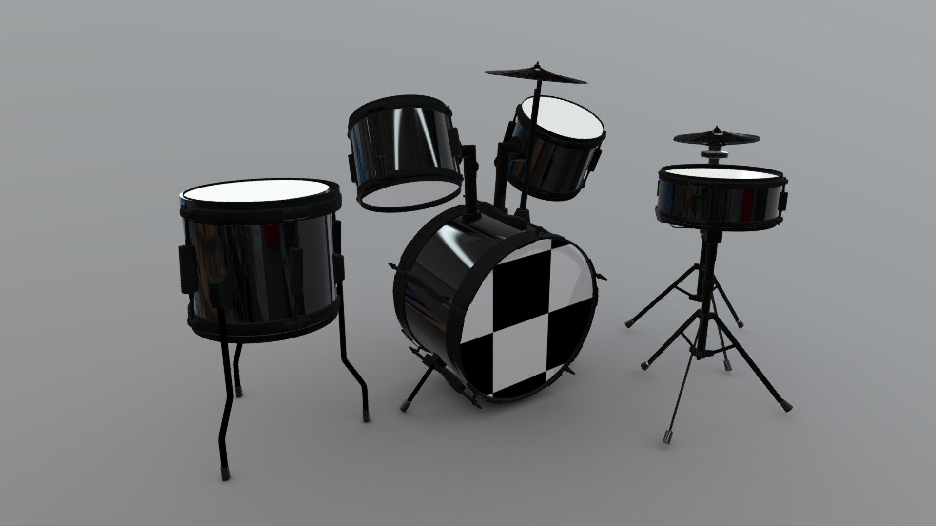 Drum Set - Download Free 3D model by jichen66666 [a65b395] - Sketchfab