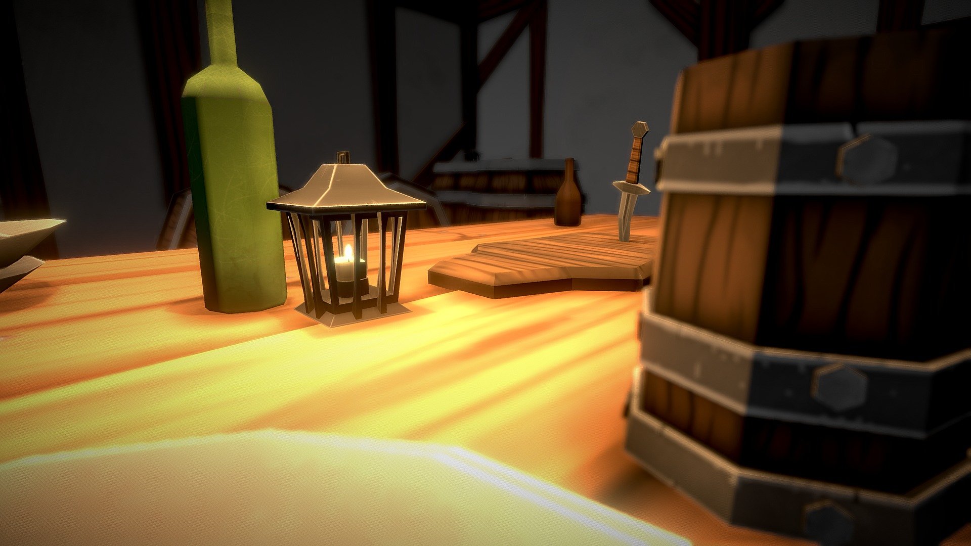 Stylized Medieval Tabern - Hand-painted - Download Free 3D model by ...