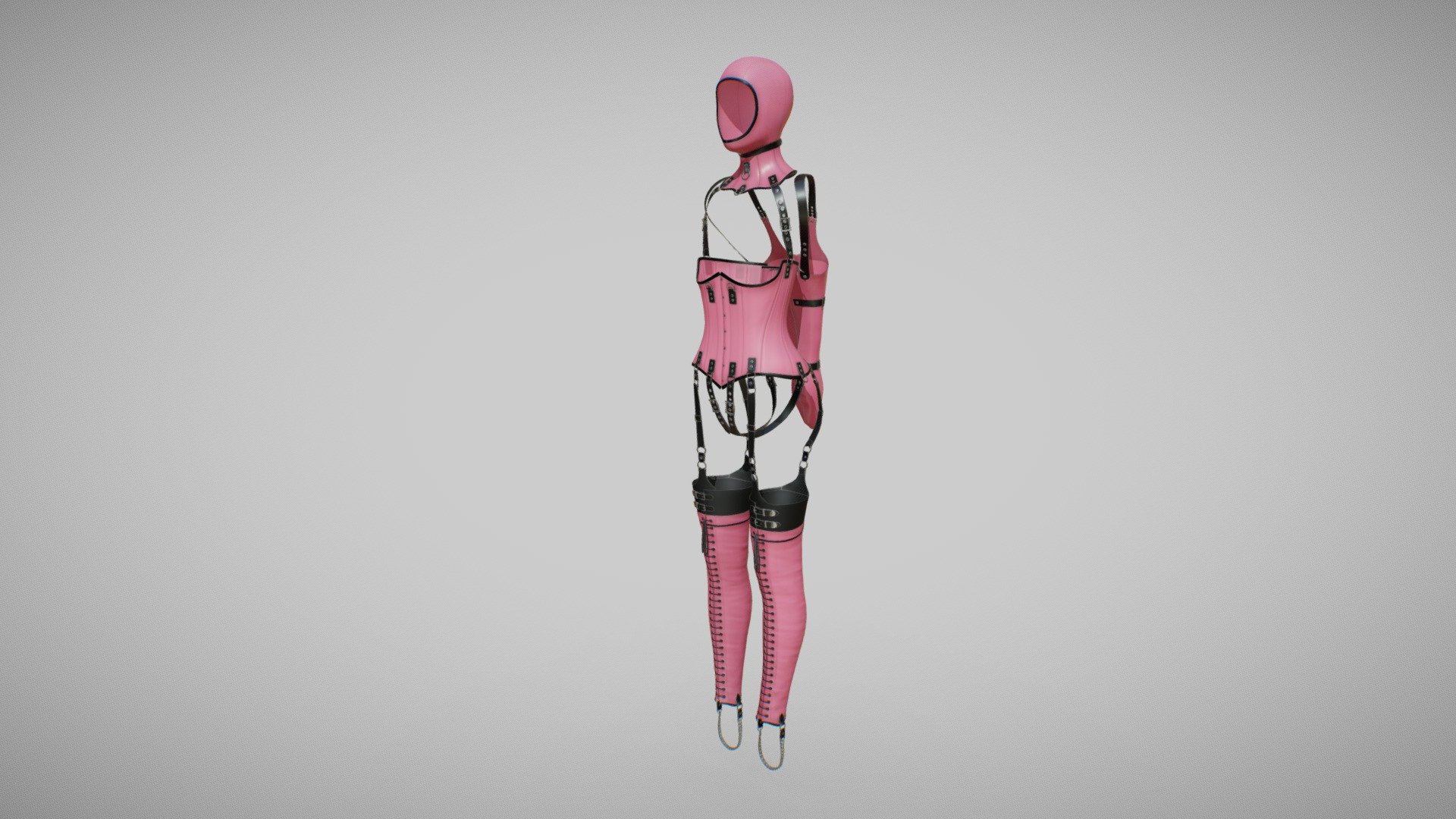 BDSM Pink restraint corset strap costume set - Buy Royalty Free 3D ...