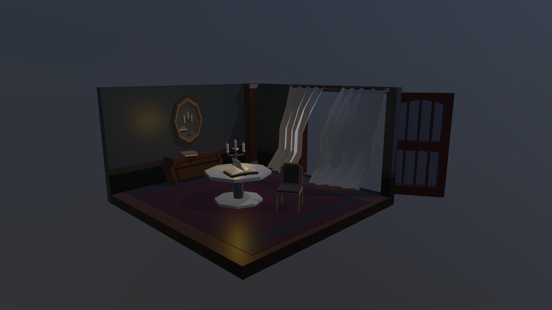 Night Mansion Room - 3D model by Loshantia [a674b81] - Sketchfab