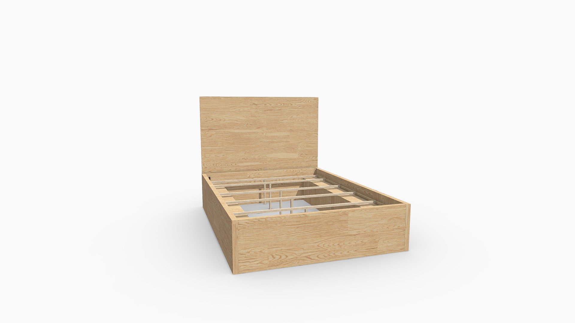 Cama Isla Roble 140x190 - Buy Royalty Free 3D model by Inmersivo S.A.S ...