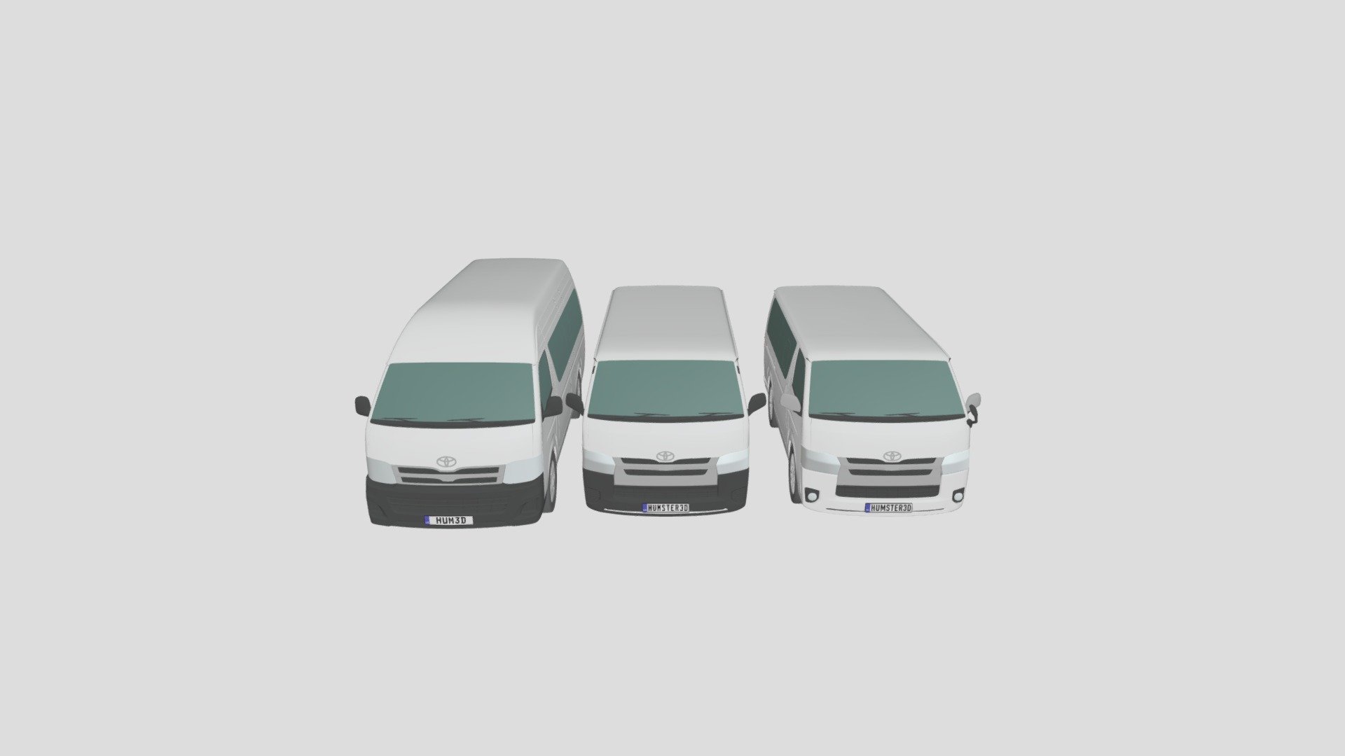 Toyota Hiace Kombi And Super Long Wheelbase - Download Free 3D model by ...