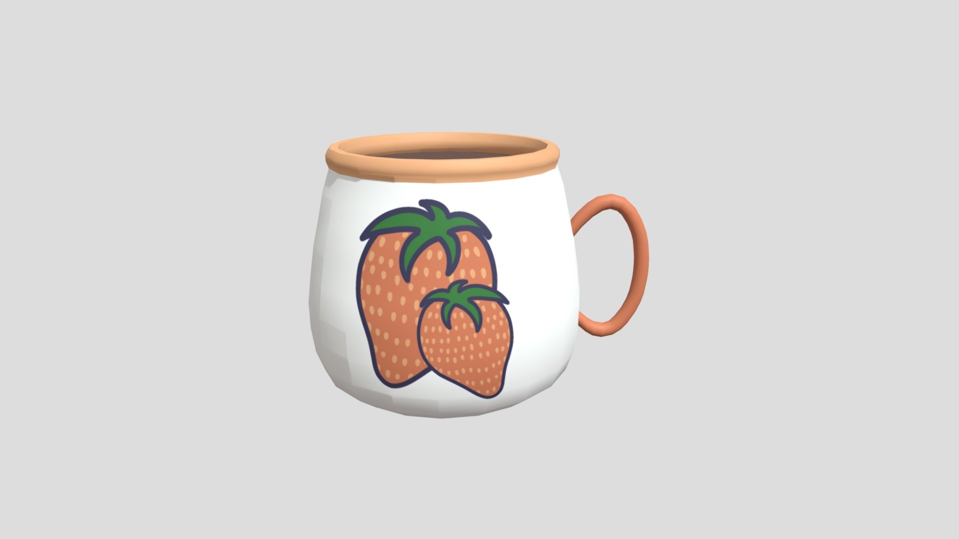Low Poly Strawberry Mug - 3D model by torigatesbrown [a67df13] - Sketchfab