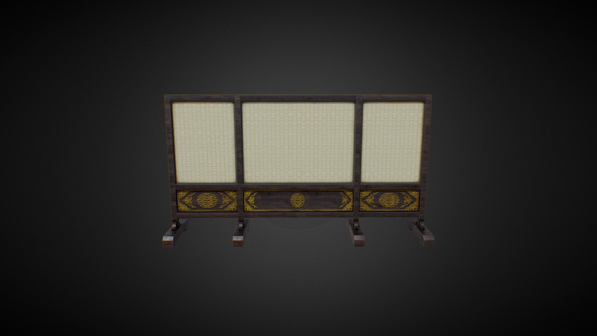 China ancient screen - Download Free 3D model by R/J (@1hexagon ...