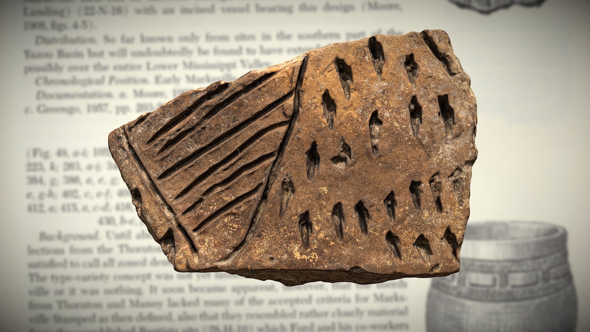 Punctated and Incised Pottery Fragment - Download Free 3D model by ...