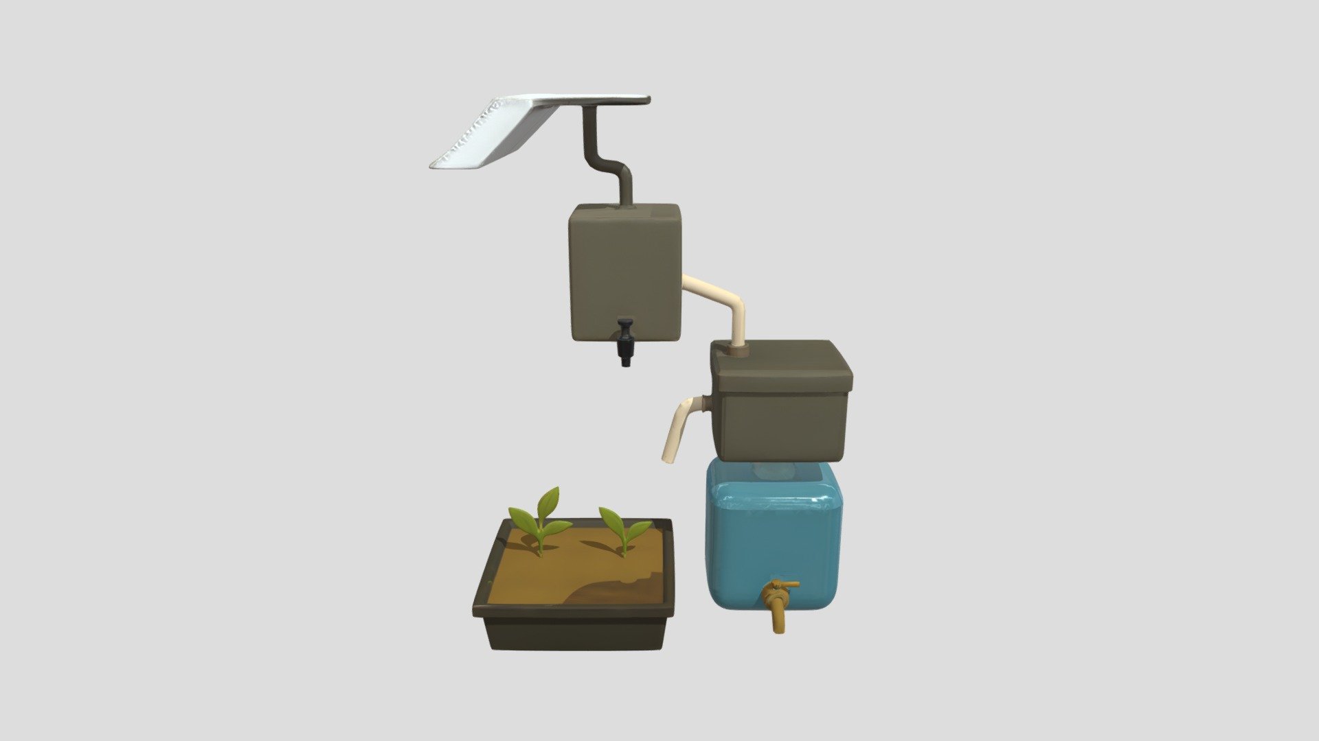 automatic water irrigation system illustration - 3D model by ...