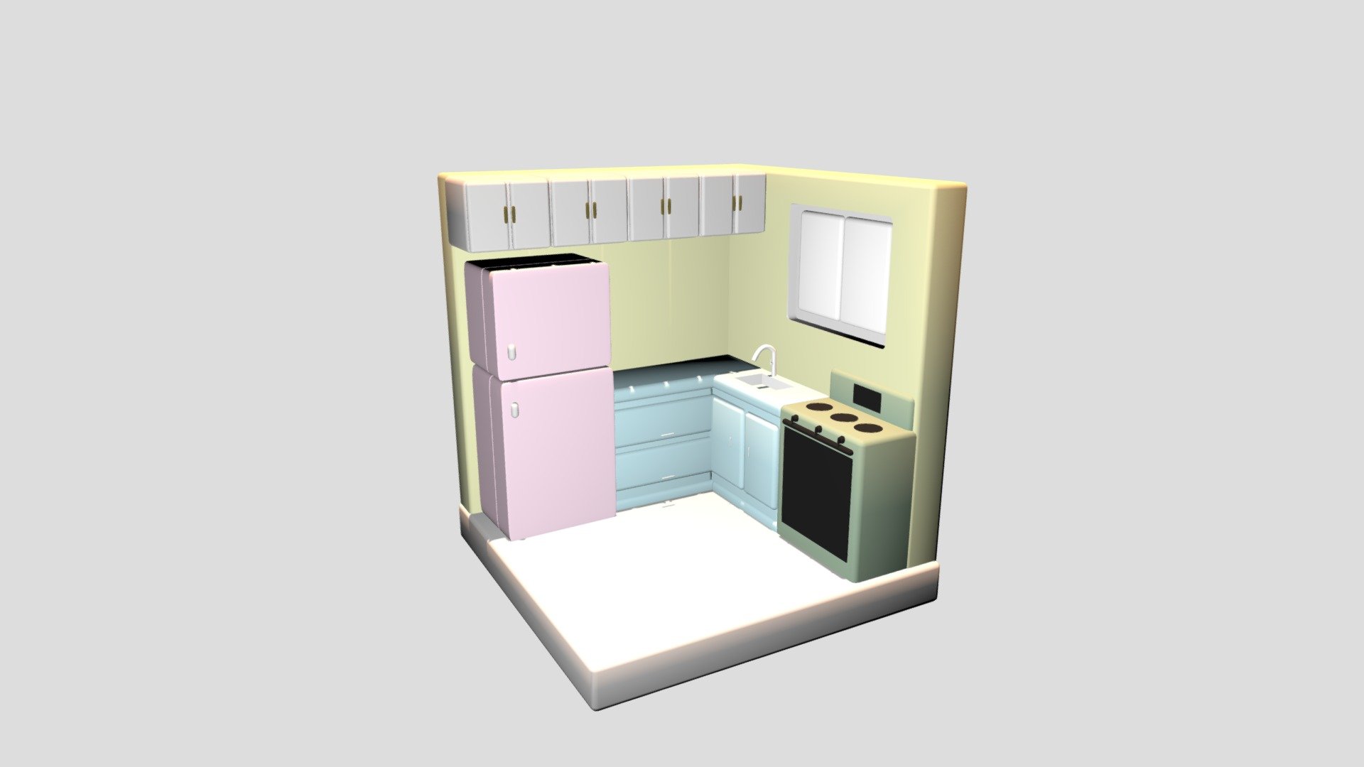 Cute Tiny Kitchenset - 3D model by mufi (@mufida) [a69fe77] - Sketchfab