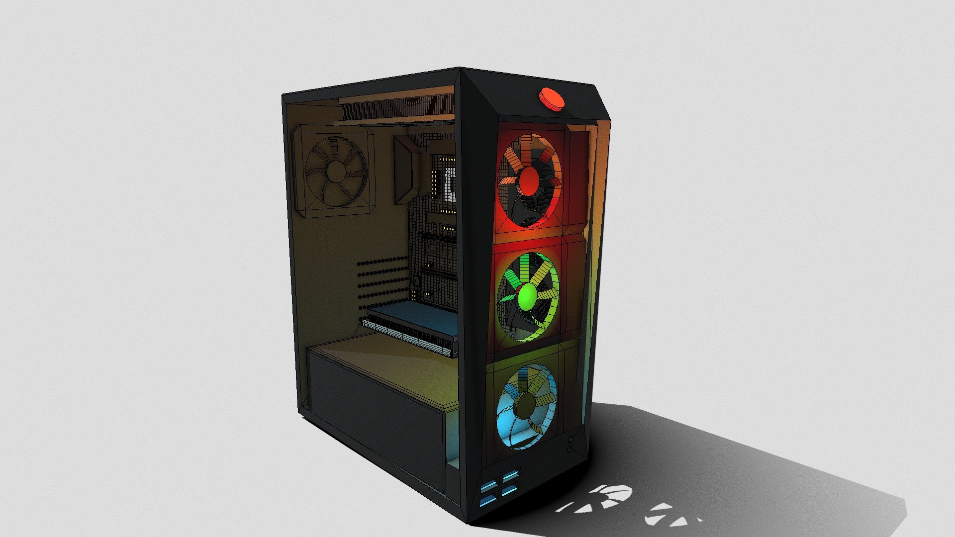 Gaming Pc with RGB lighting - Download Free 3D model by fakiAZer (@iden.balci) [a6a9d60] - Sketchfab