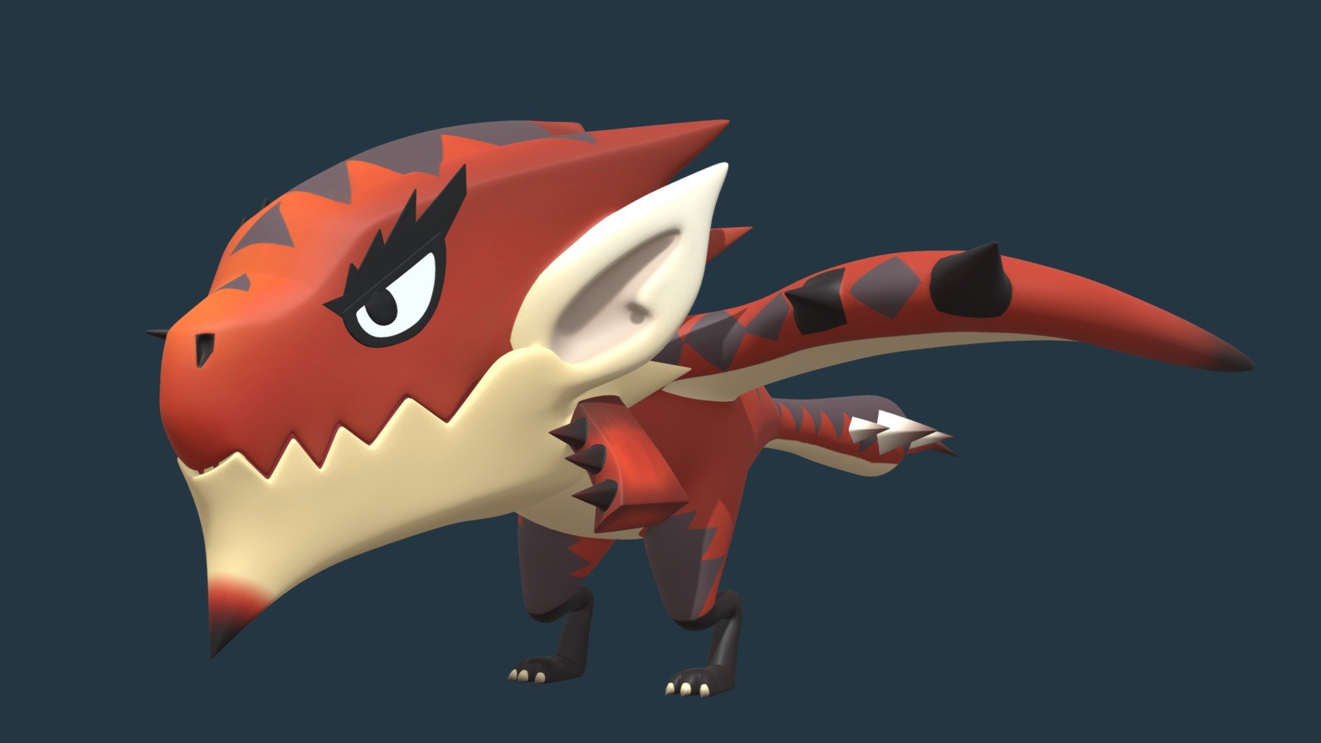 Male Fire Dragon Rathalos Monster Hunter - Buy Royalty Free 3D model by ...