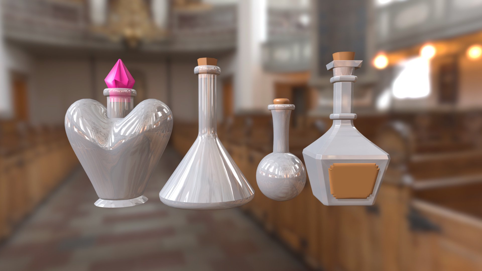 Game Prop potion bottles - Buy Royalty Free 3D model by dquintino ...