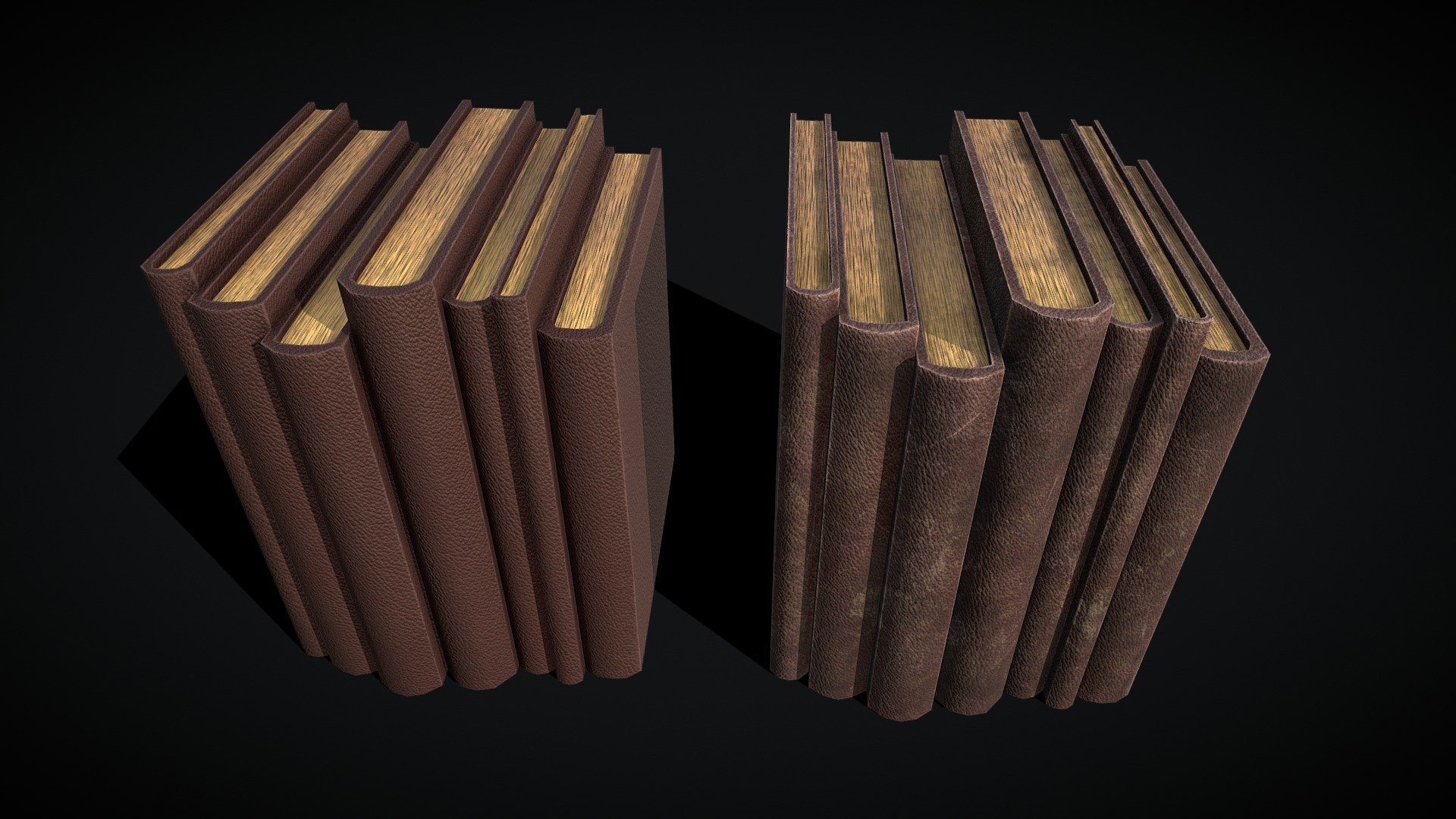 Simple Brown Leather Books - Buy Royalty Free 3D model by ...