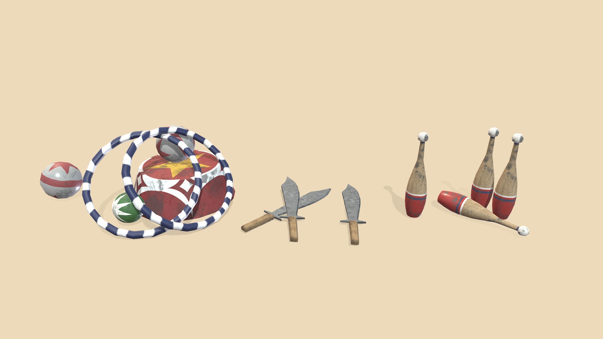 Low Poly Circus Props - Download Free 3D model by NoodleBaguette ...