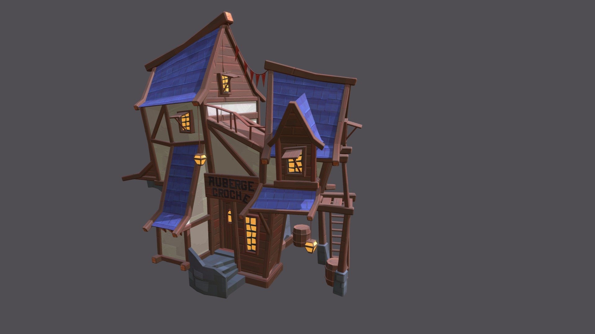 Auberge croche - 3D model by maelig [a6b7551] - Sketchfab
