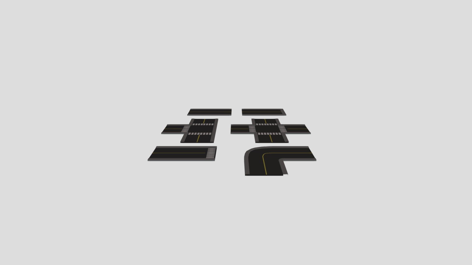 Modular-roads-low-poly-style - Download Free 3D model by TEGMY [a6c1181 ...