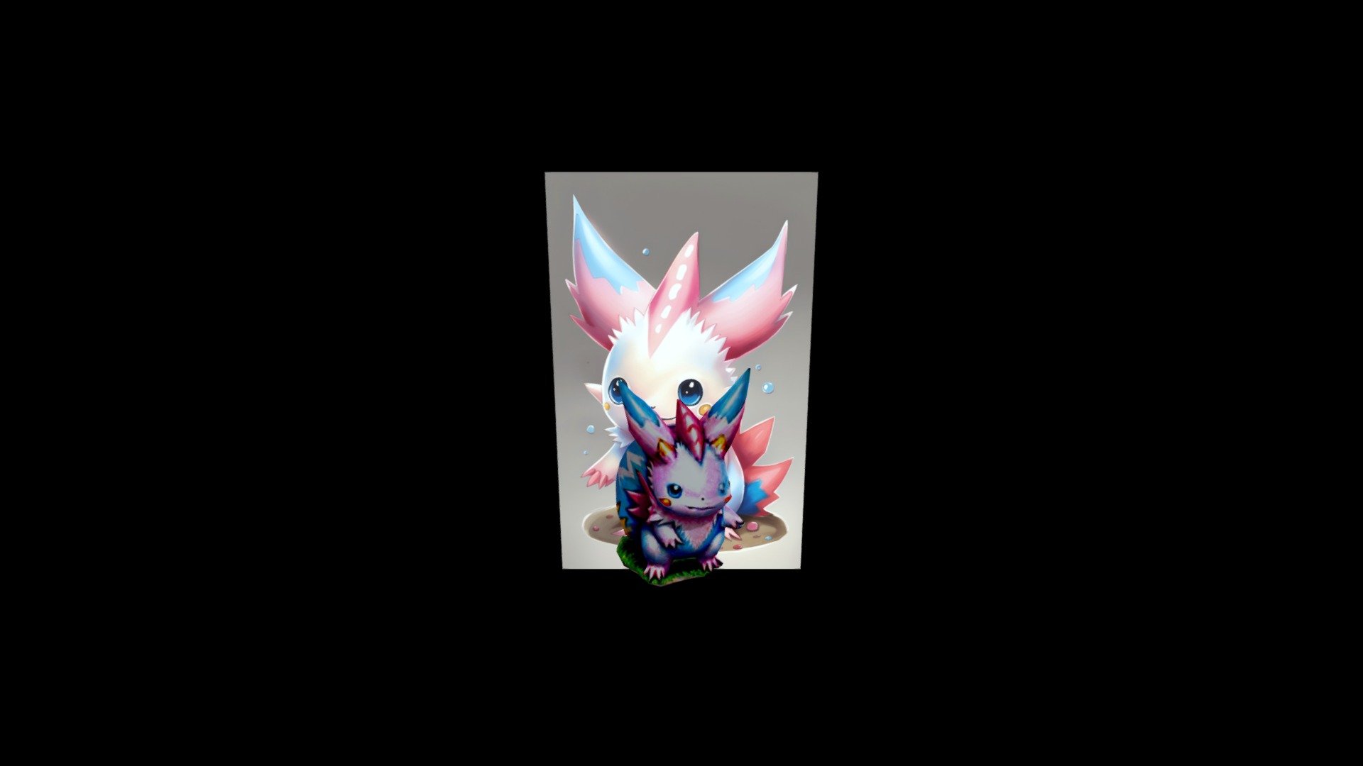 pokemon fan art of a cute little pink and blue - Download Free 3D model ...