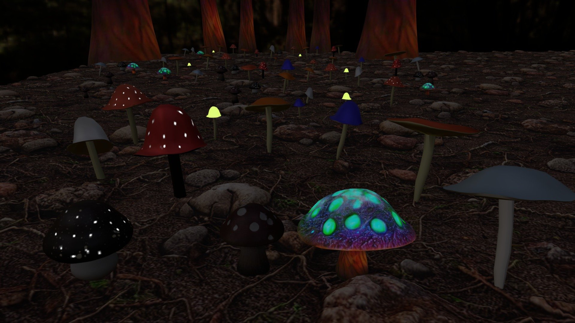 Magical Mushrooms Forest - 3D model by Nicko G. (@nickogibson) [a6c8365 ...