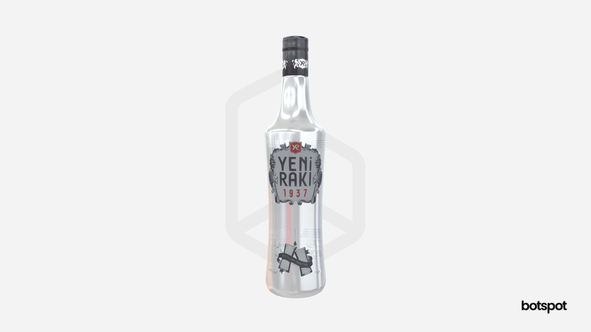 Yeni Raki bottle // VR ready - 3D model by botspot (@botspot3d ...