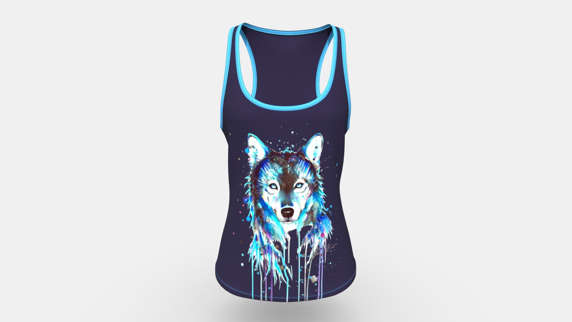 Wolf Printed Women Tank Top - Buy Royalty Free 3D model by BINARYCLOTH ...
