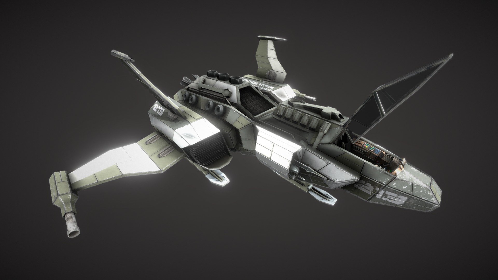 Retro style Spaceship - Interceptor MK3 - 3D model by ShaunTWilliams ...