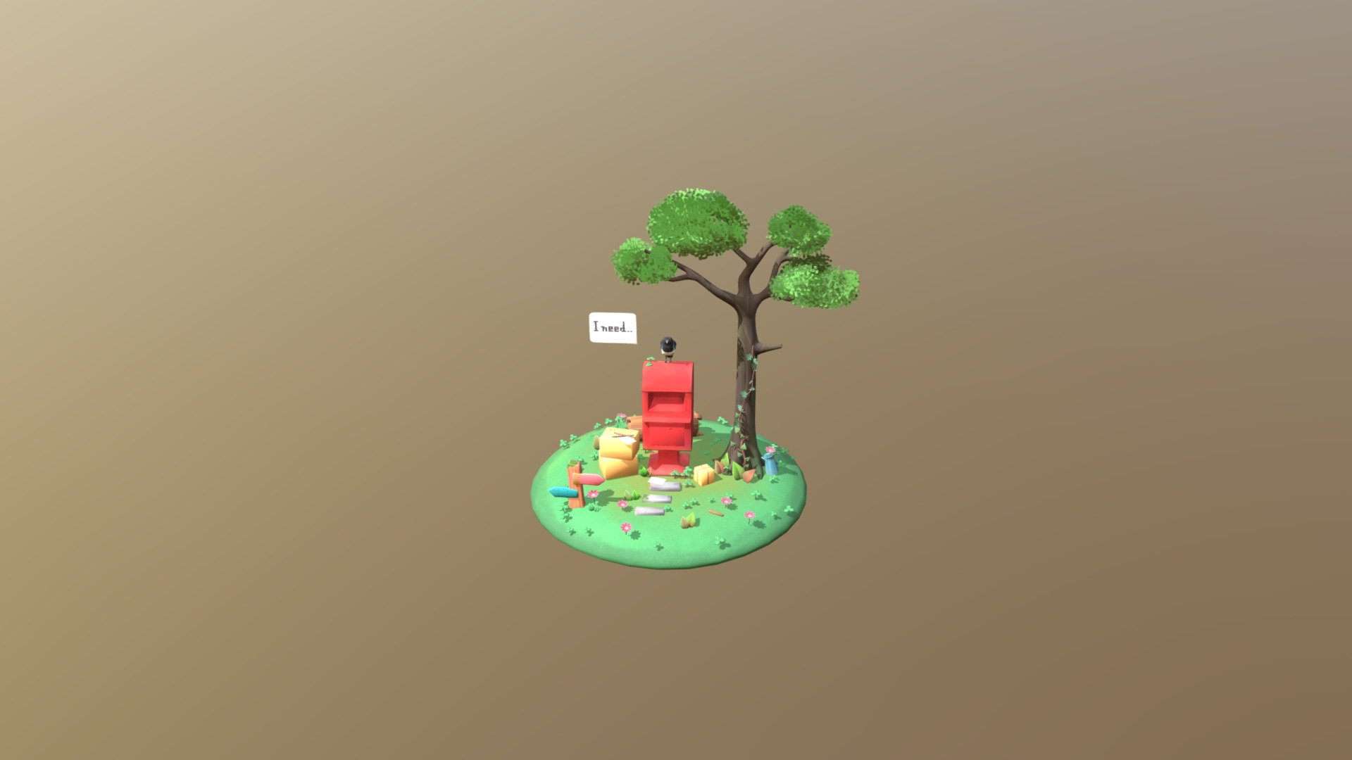Please write me a letter! - 3D model by kowumon [a6da1fe] - Sketchfab