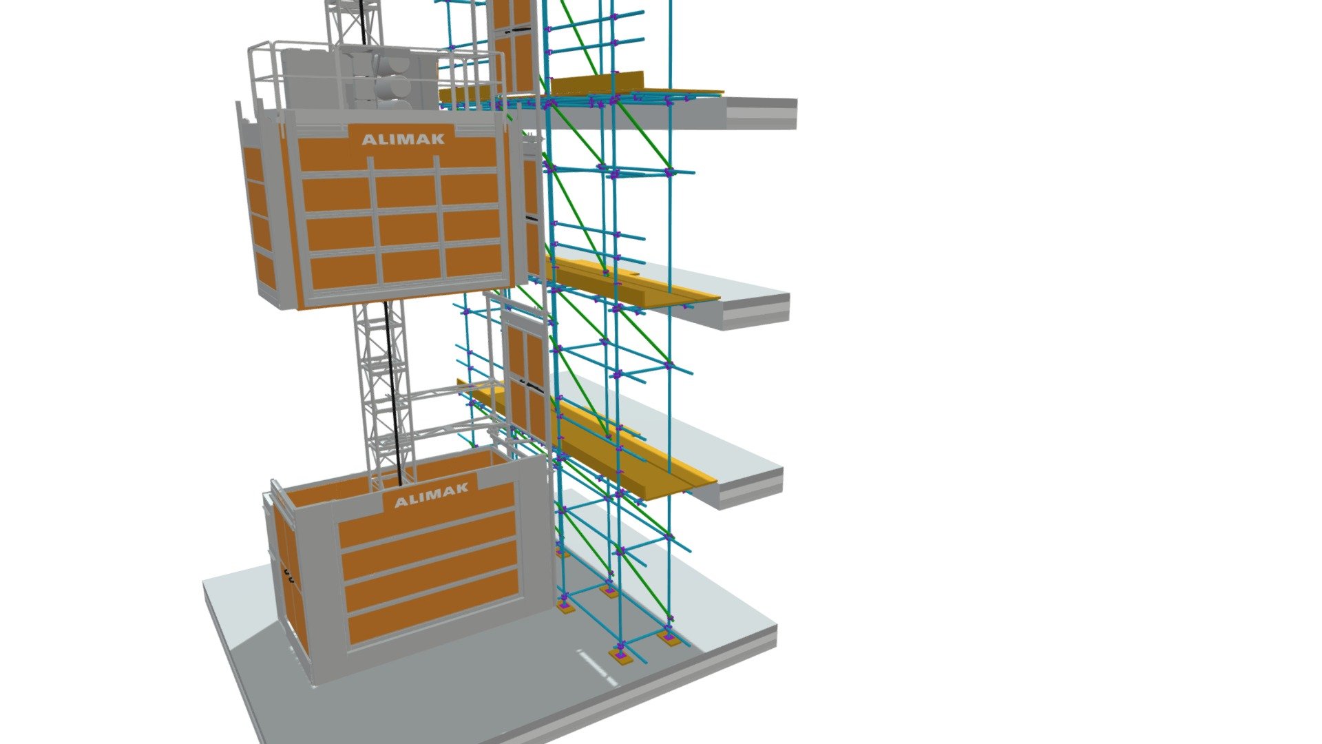 Typical hoist with Scaffolding Run Off - 3D model by Ultimate Design ...