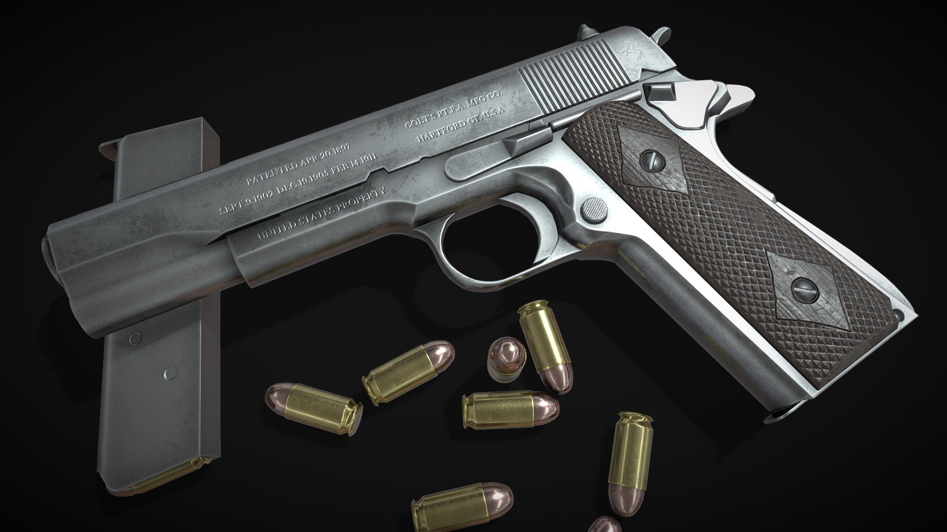 Colt M1911 - 3D model by gokuoder [a6f47b4] - Sketchfab