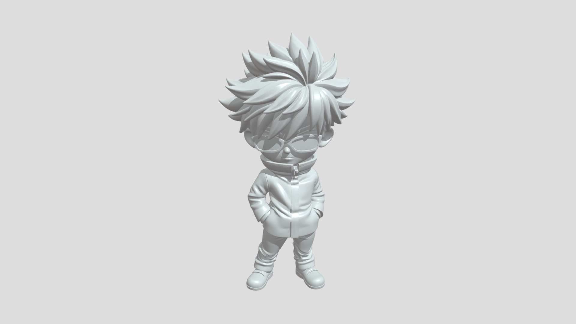 Chibi-style figure with spiky hair - 3D model by 25bt0194 [a6fa1f1 ...