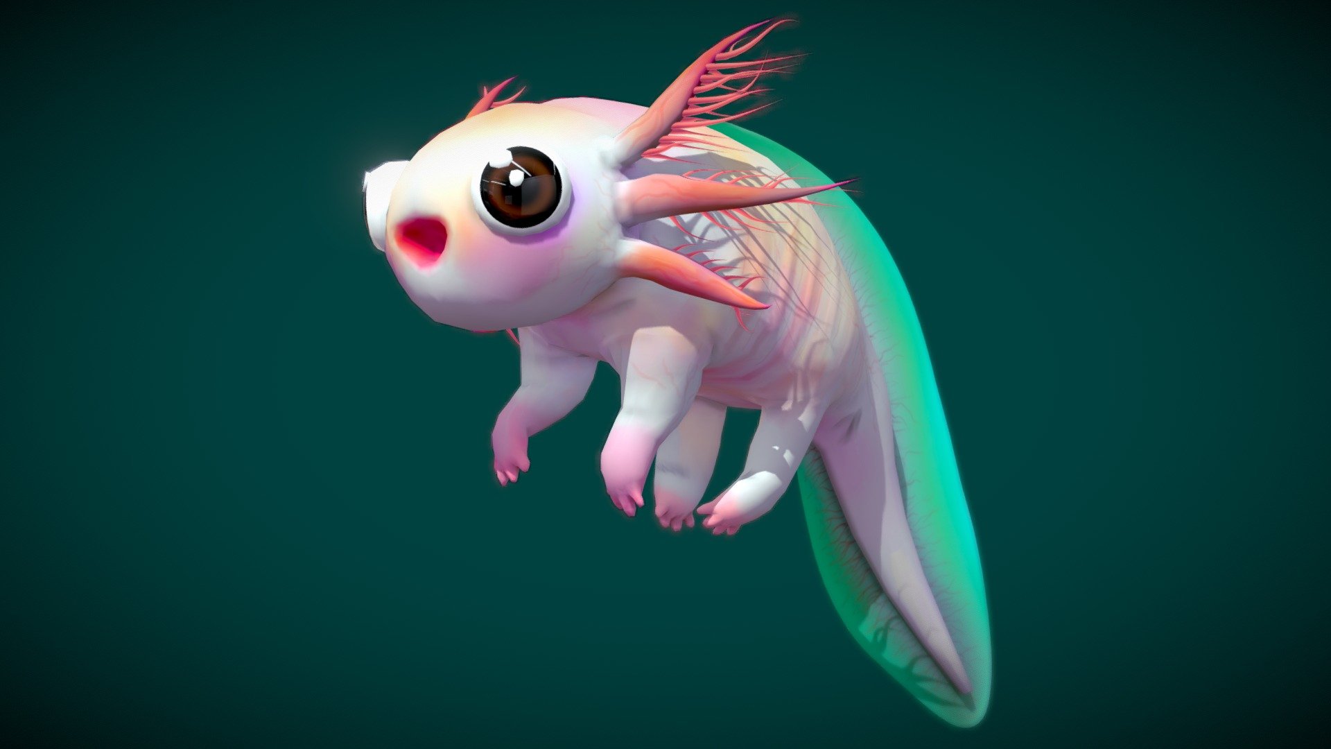 Little Axolotl - 3D model by Naarodrig [a7004d3] - Sketchfab