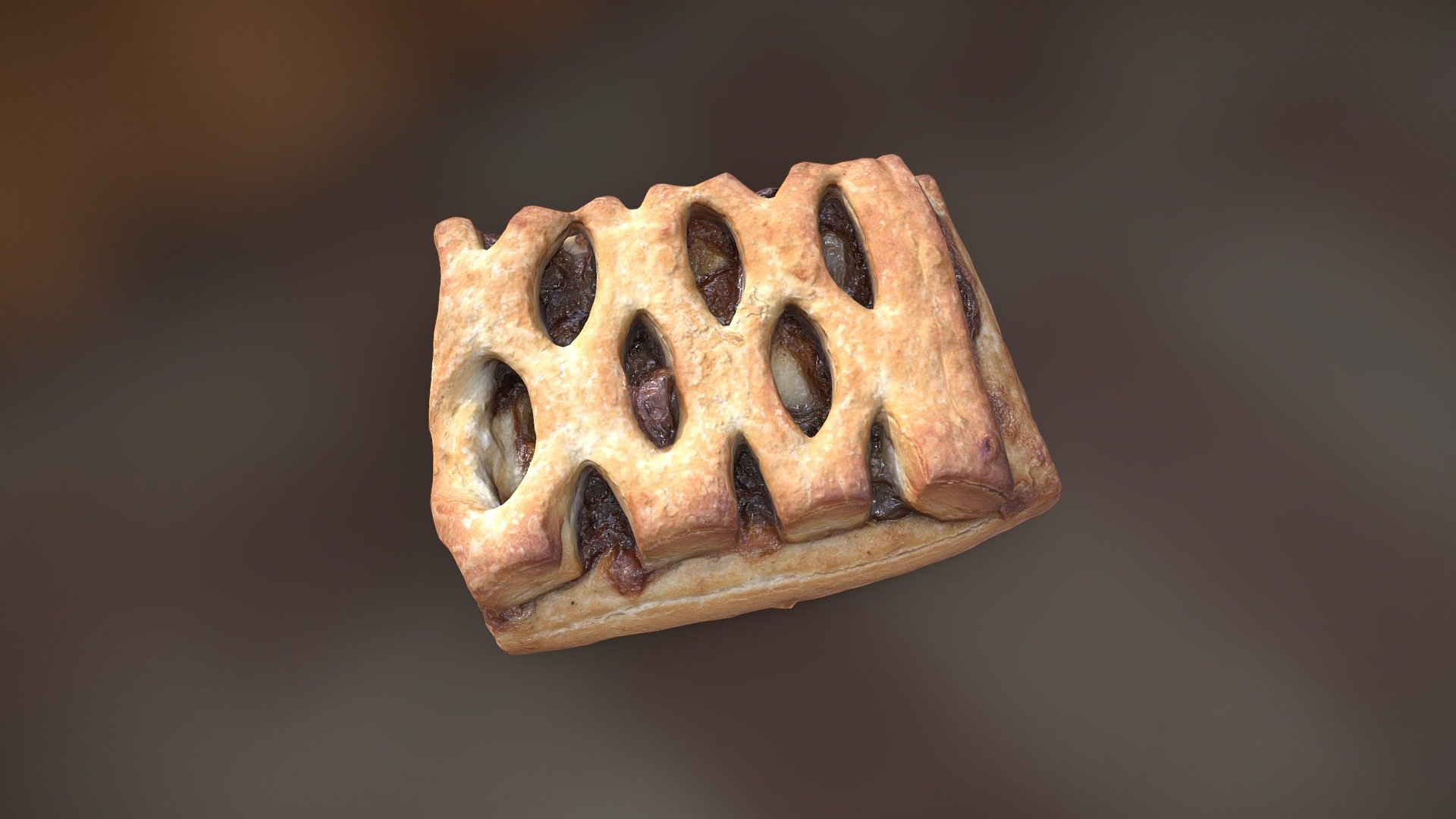 Strudel with Raisins - 3D model by Universe_3D [a7038ac] - Sketchfab