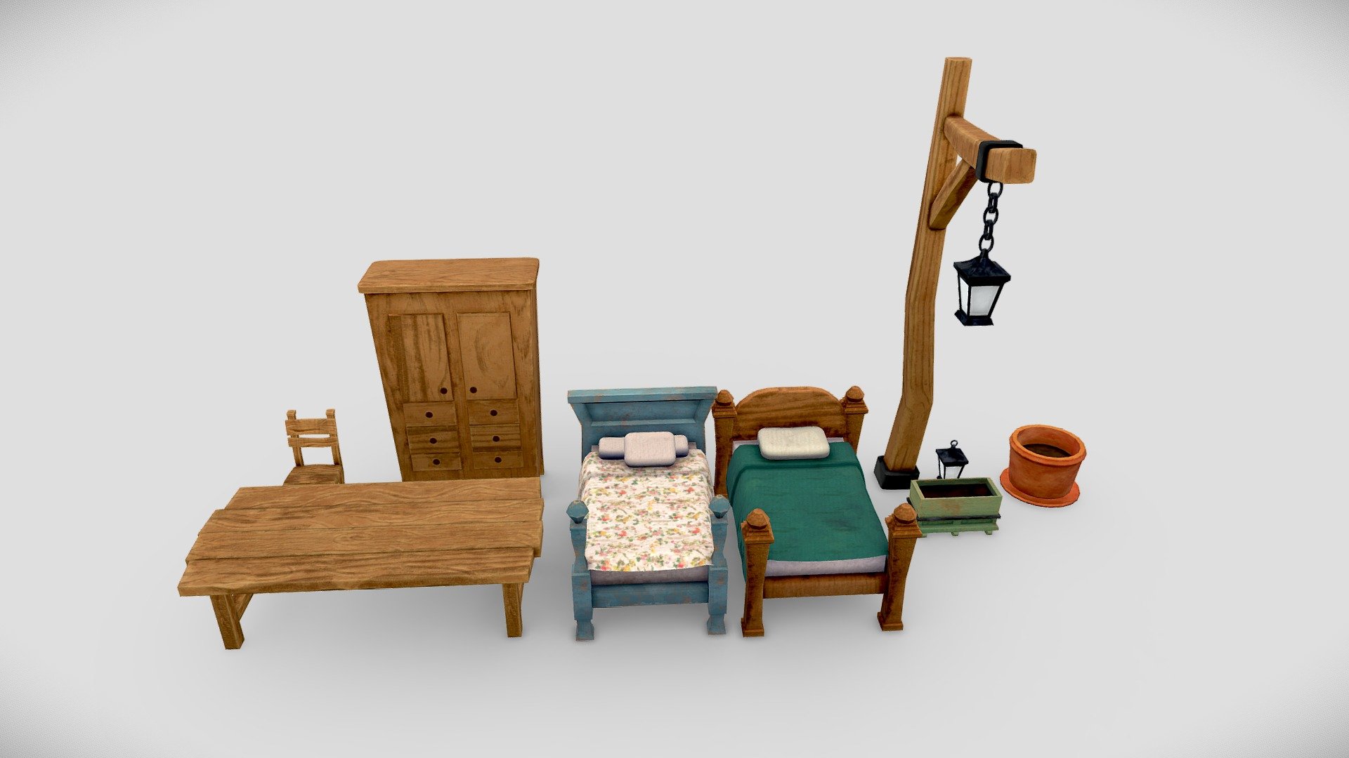Rustic Decor Props 1 - Buy Royalty Free 3D model by Elizabeth P ...