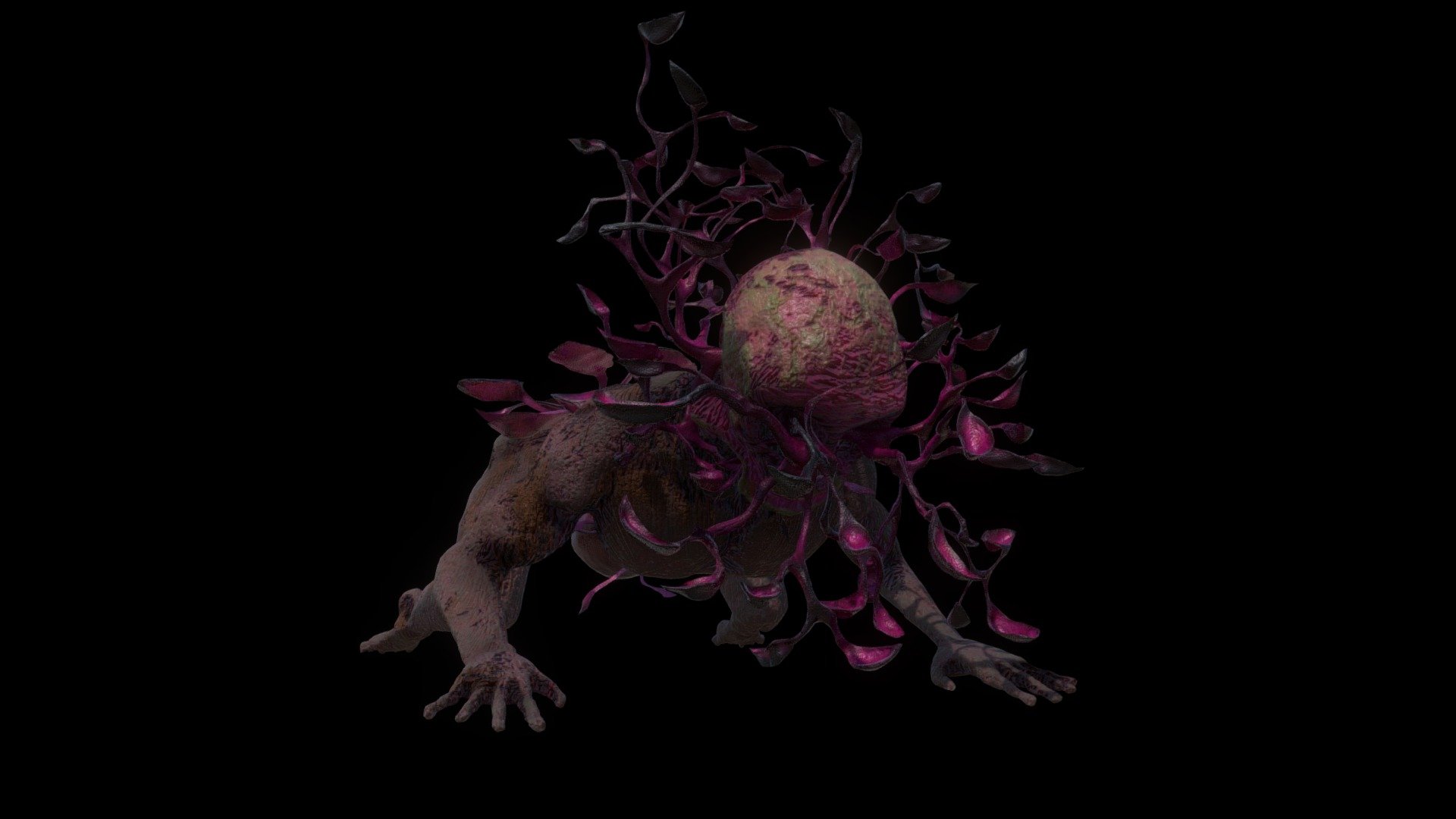 Supermutant-Child Zombie w. Plant Parasite! - Buy Royalty Free 3D model ...