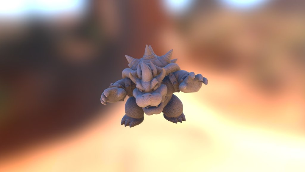 Super Mario 3D World - Stone Bowser Statue - Download Free 3D model by ...