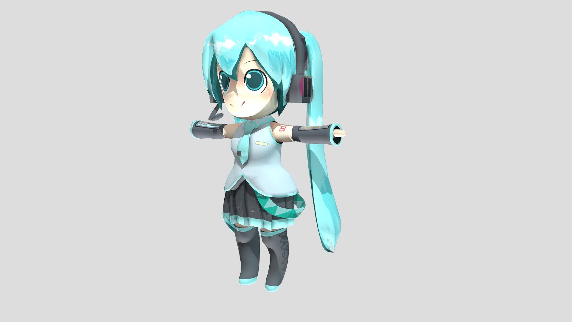 Hatsune Miku Chibi - 3D model by DivinationGames [a71b027] - Sketchfab