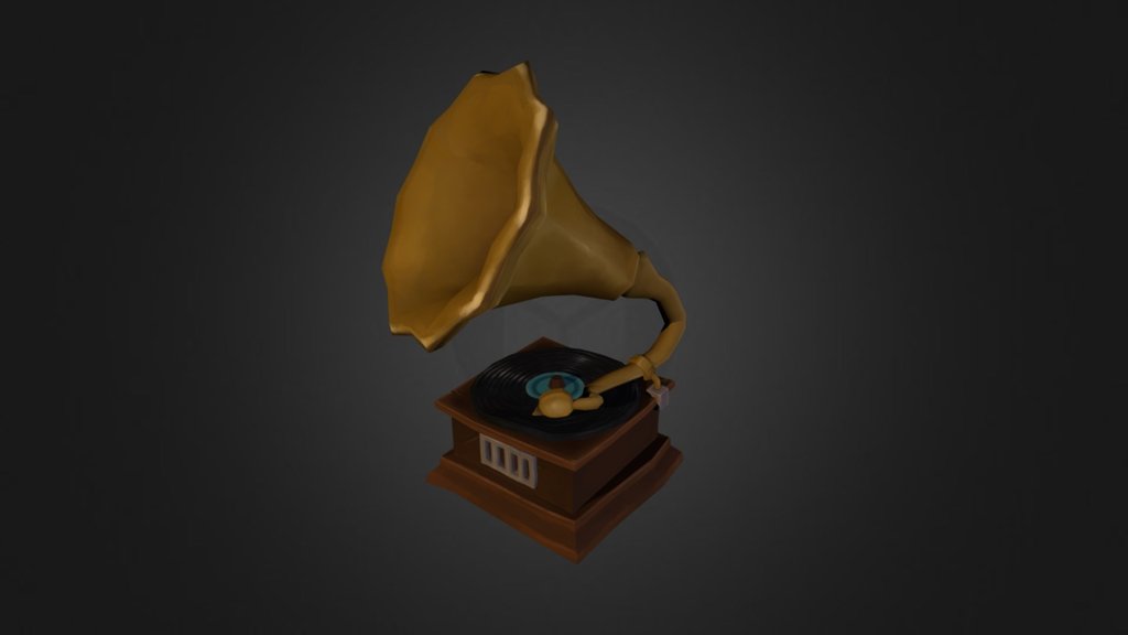 Handpainted Low poly Gramophone. - 3D model by bering [a72c469] - Sketchfab