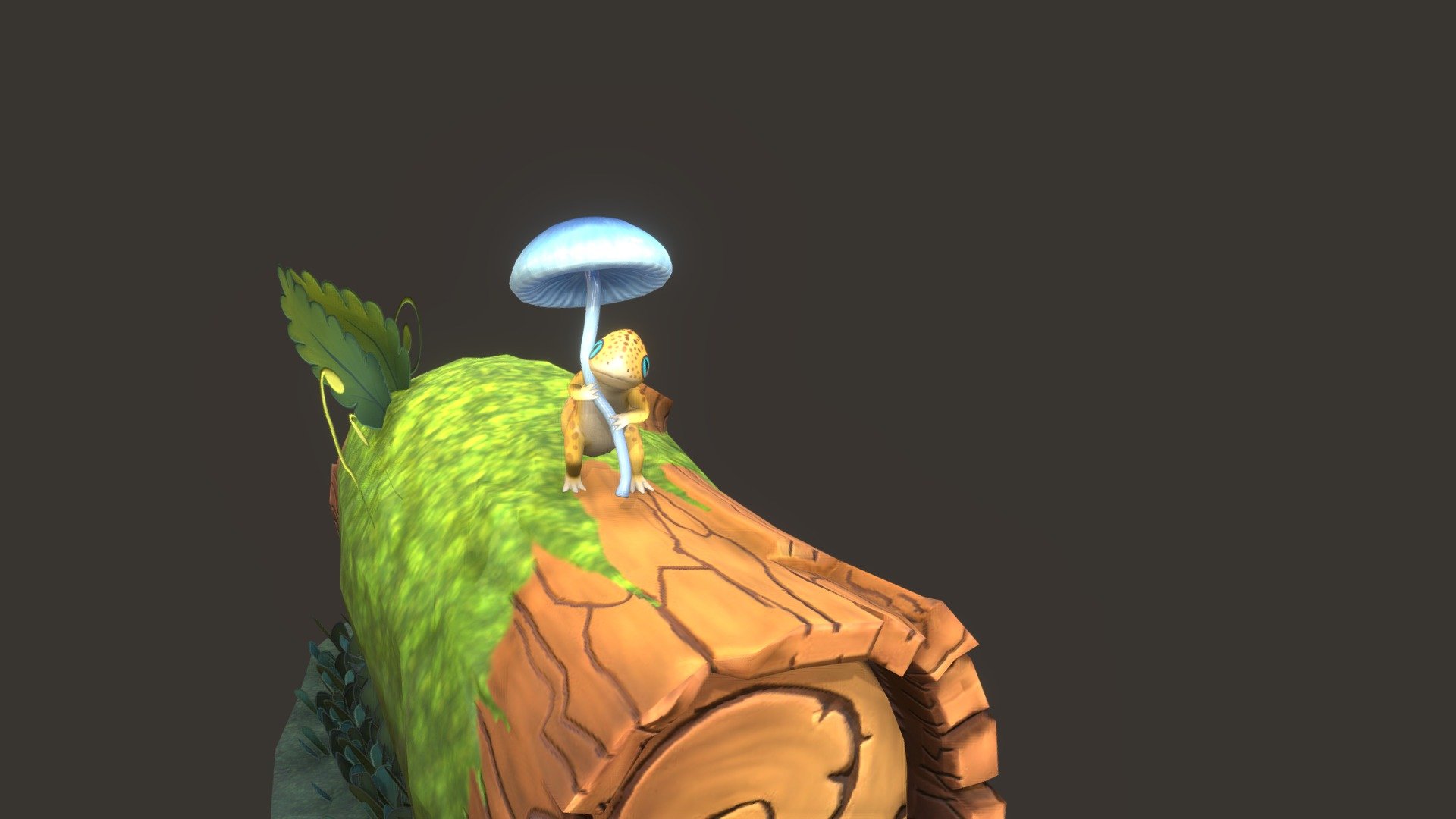 Gecko and Moss log - 3D model by fairyX [a72ede0] - Sketchfab