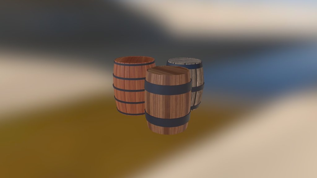 Barrels for Game Scene - 3D model by dezthumak [a740e38] - Sketchfab