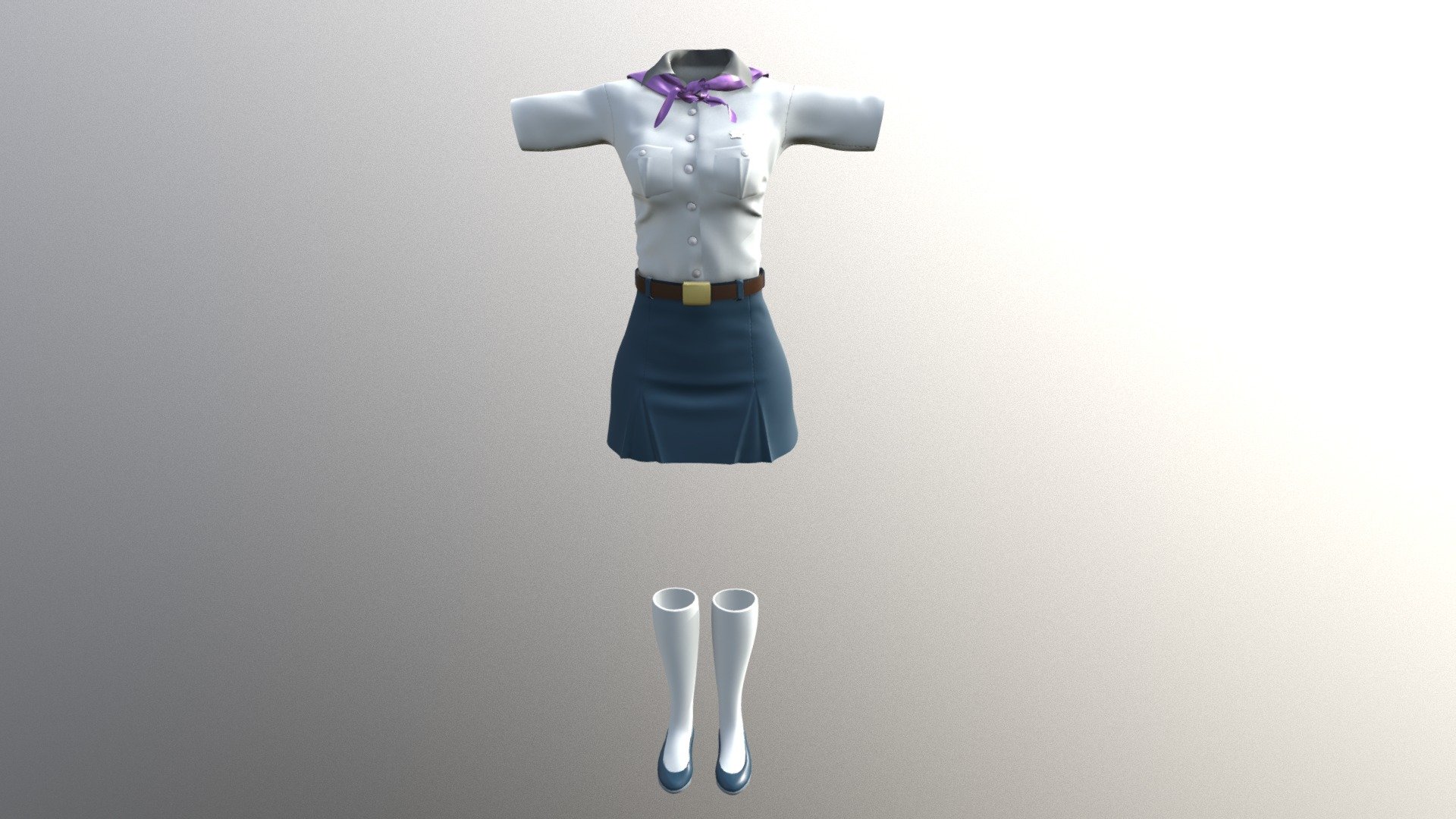 Girl's uniform - 3D model by irina.ii3t [a74d05d] - Sketchfab